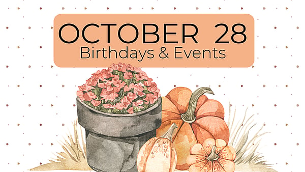 OCTOBER 28 | Birthdays and Events - October 28, 2026 - National Day ...