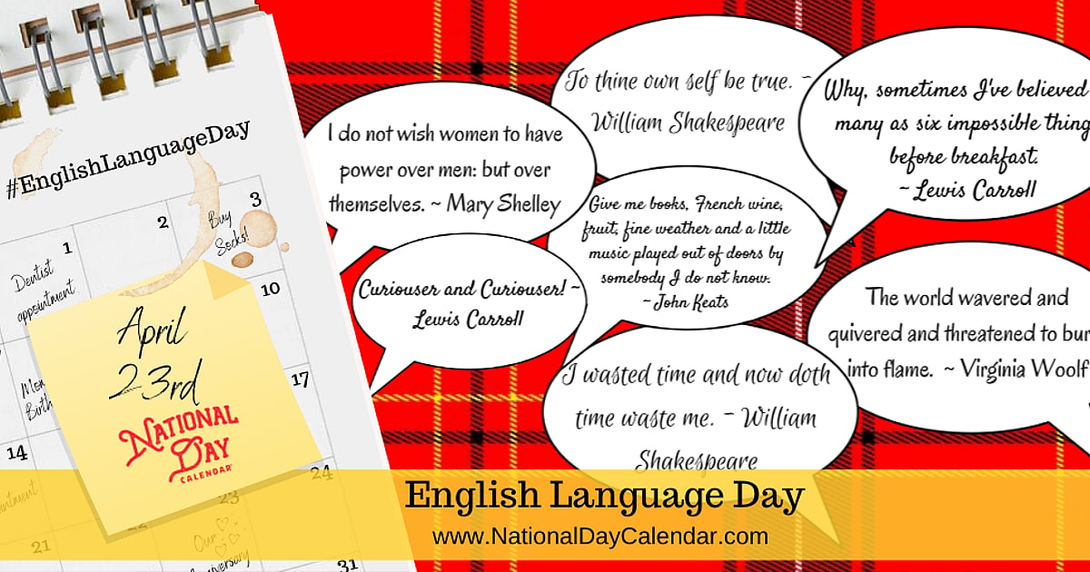ENGLISH LANGUAGE DAY - April 23, 2026 - National Day Calendar